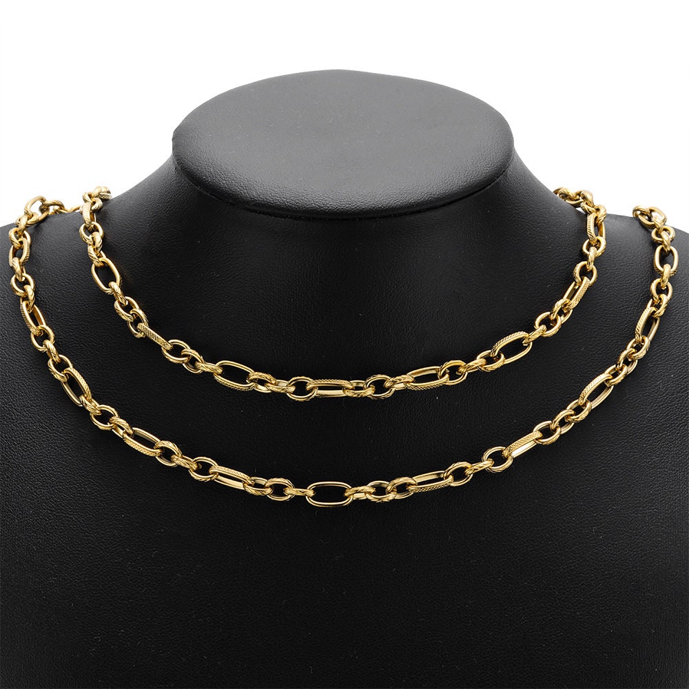 Stainless Steel 1 Meter Chains Cable Style Gold Chains DIY for Necklace ...