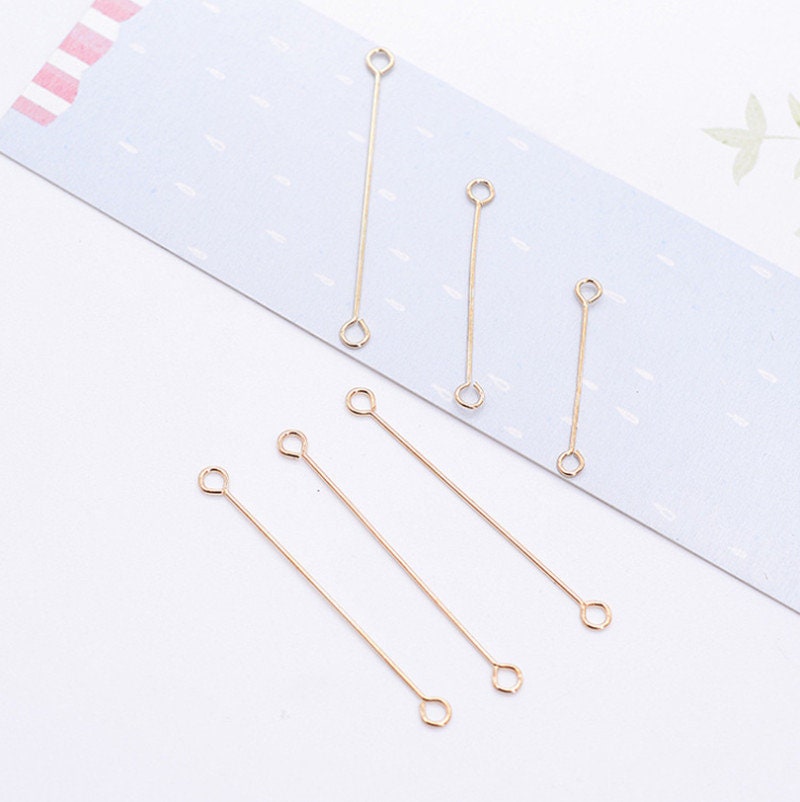 100pcs Double Eye Head Pins, KC Gold & Rhodium Jewelry Findings - Etsy