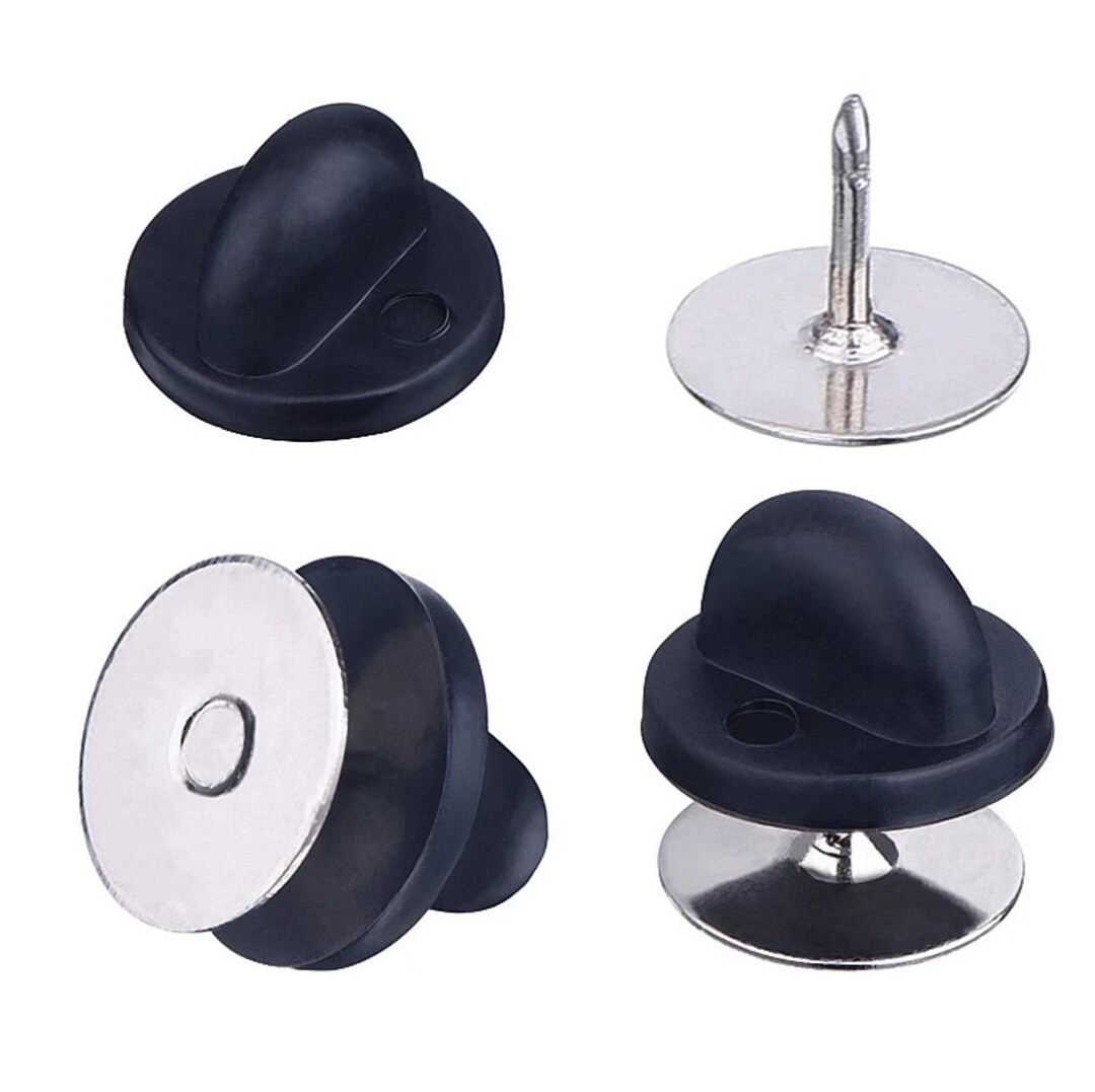 50pcs Brooch Lock Rubber Pins Back Button Clasp Connector for DIY ...