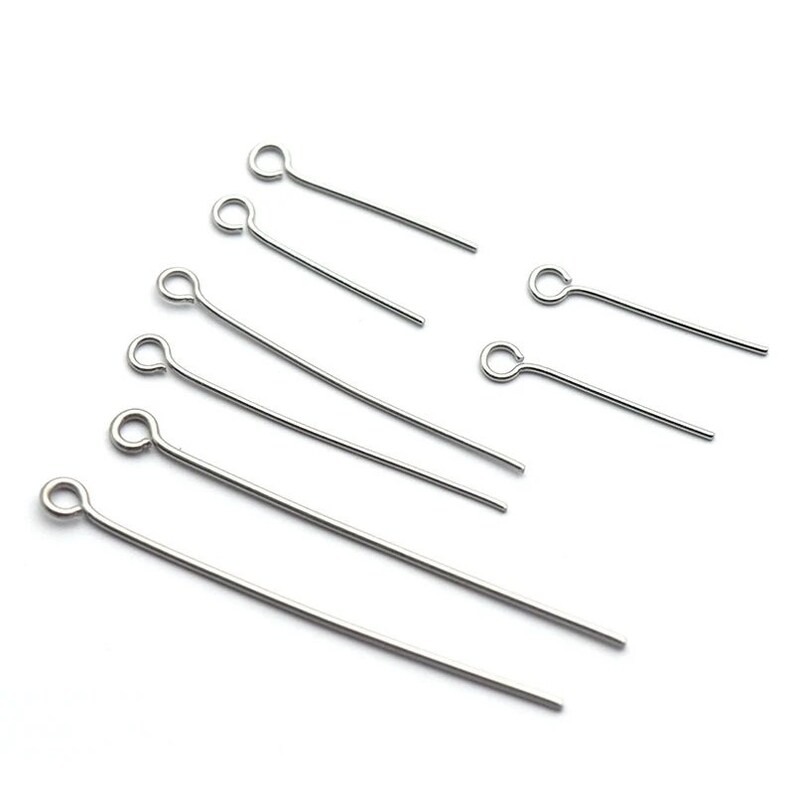 100pcs Stainless Steel Eye Head Pins, Jewelry Making Supplies - Etsy