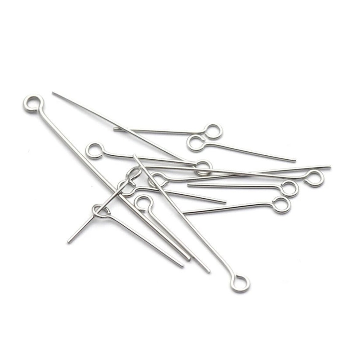 100pcs Stainless Steel Eye Head Pins, Jewelry Making Supplies - Etsy
