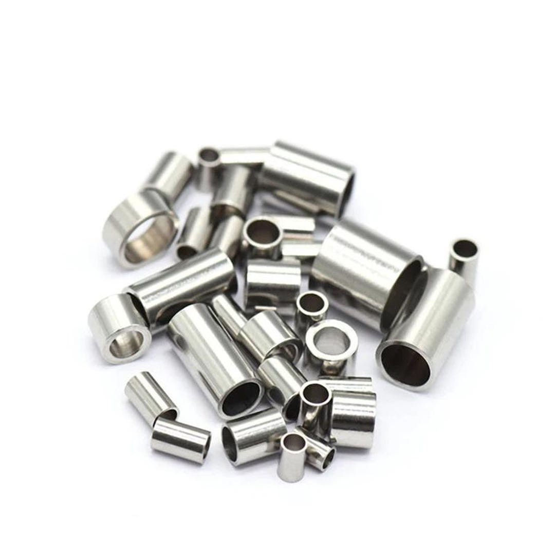 50pcs Stainless Steel Tube Crimp Beads - DIY Jewelry Spacer Beads (1 ...