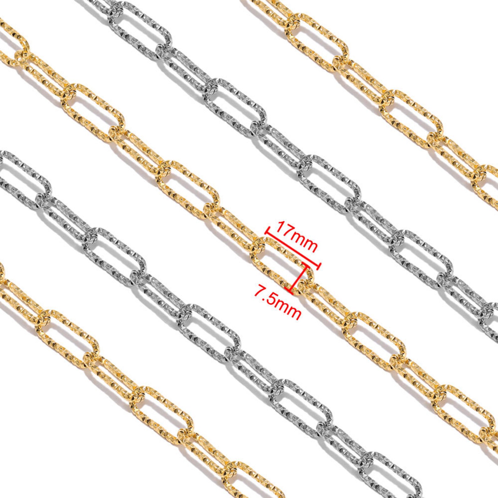Gold Stainless Steel Embossed Oval Cable Chain, DIY Jewelry Making - Etsy
