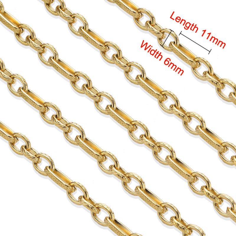 Stainless Steel 1 Meter Chains Cable Style Gold Chains DIY for Necklace ...