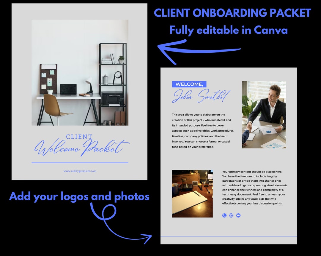 Professional Business Client Welcome Packet Book Templates, Virtual ...