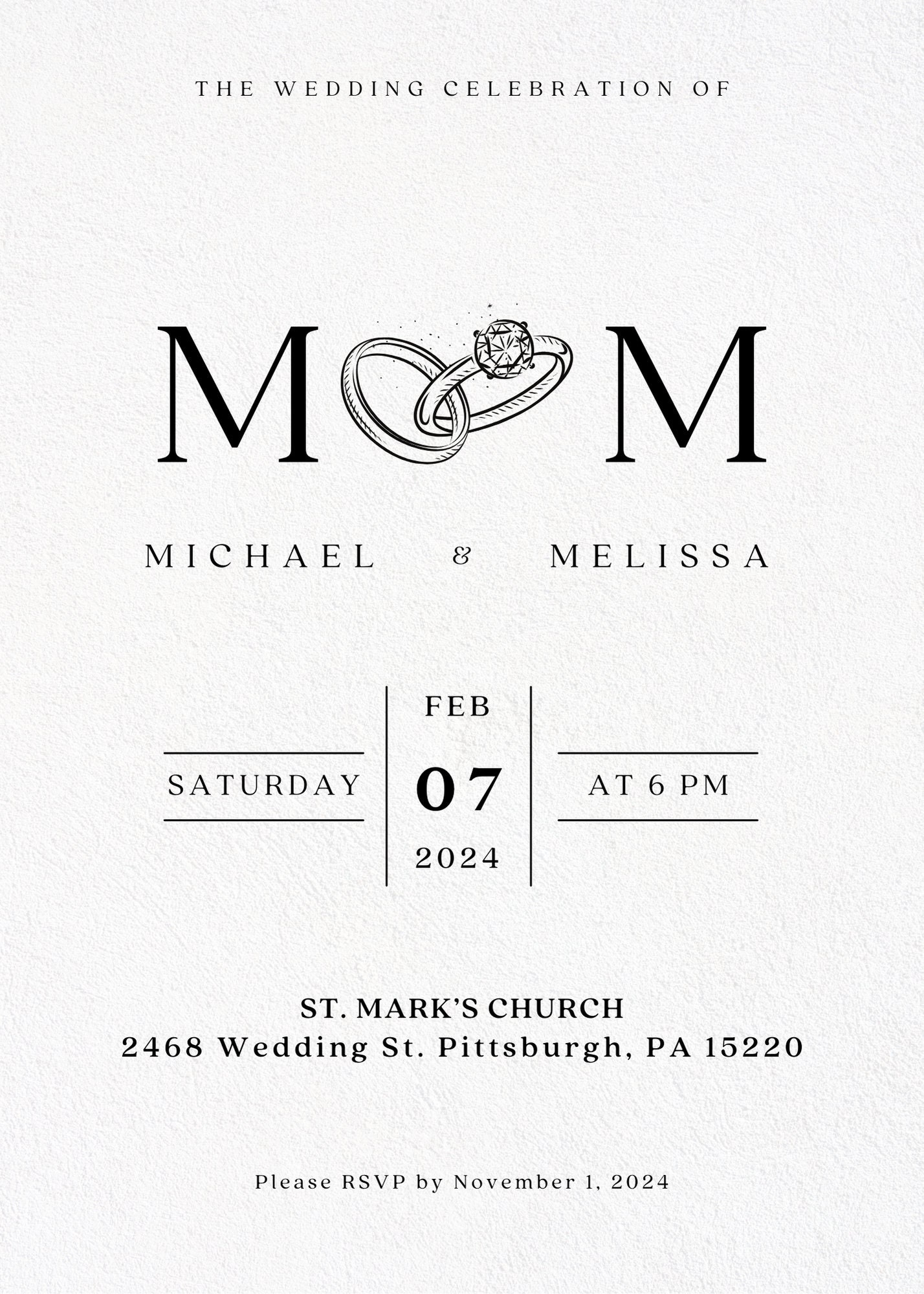 Editable Wedding Ring Wedding Invitation Template, Printable, Wedding ...