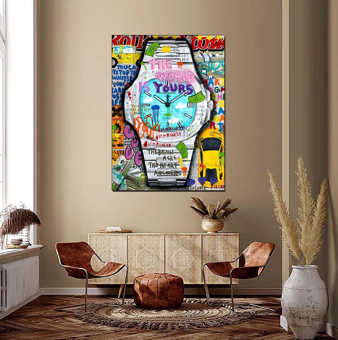 Rolex Pop Art Oil Painting, Wrist Watch %100 Hand Painted Modern Art ...