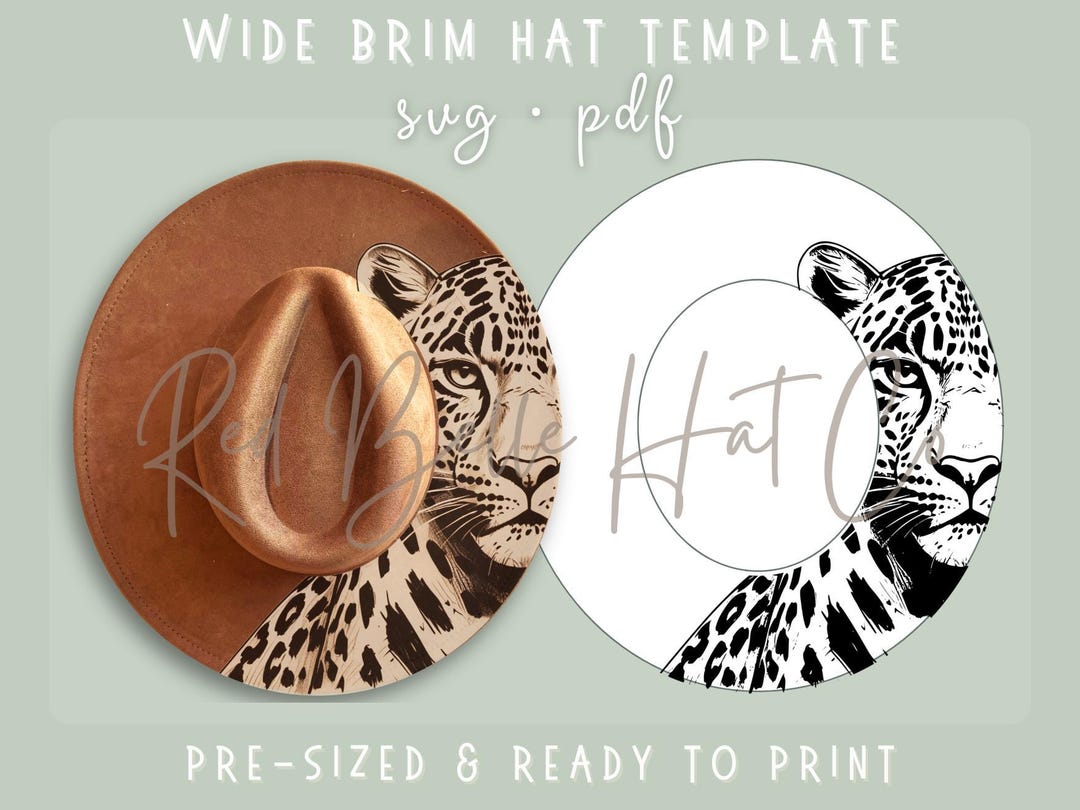 Leopard Portrait Hat Template: DIY Wood Burning, Painting, Laser ...