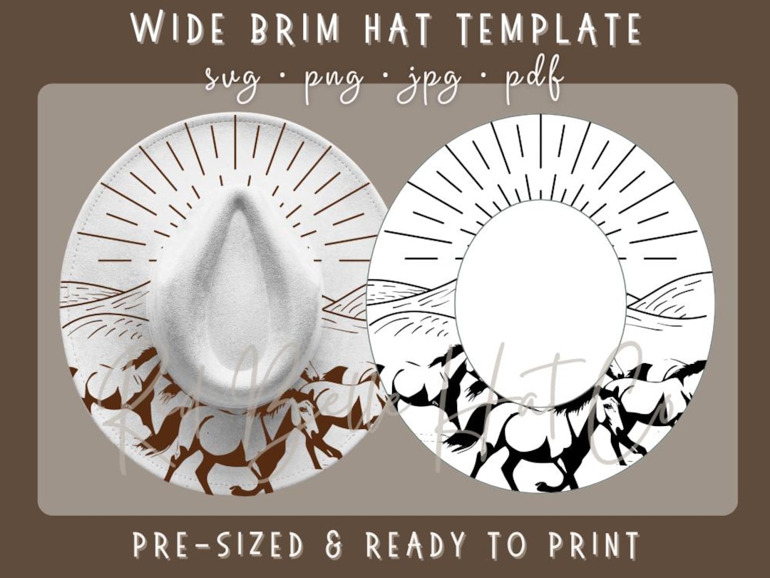 Printable Template for Wide Brim Hat, DIY Western Stencil Pattern, Wild ...
