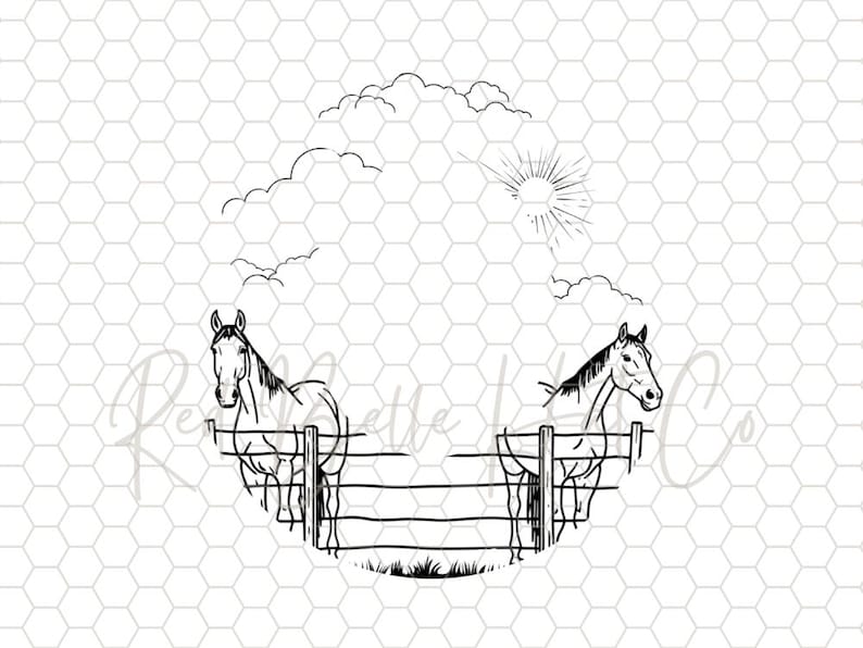 Printable Template for Wide Brim Hat, DIY Western Stencil Pattern With Horses Design, File for ...