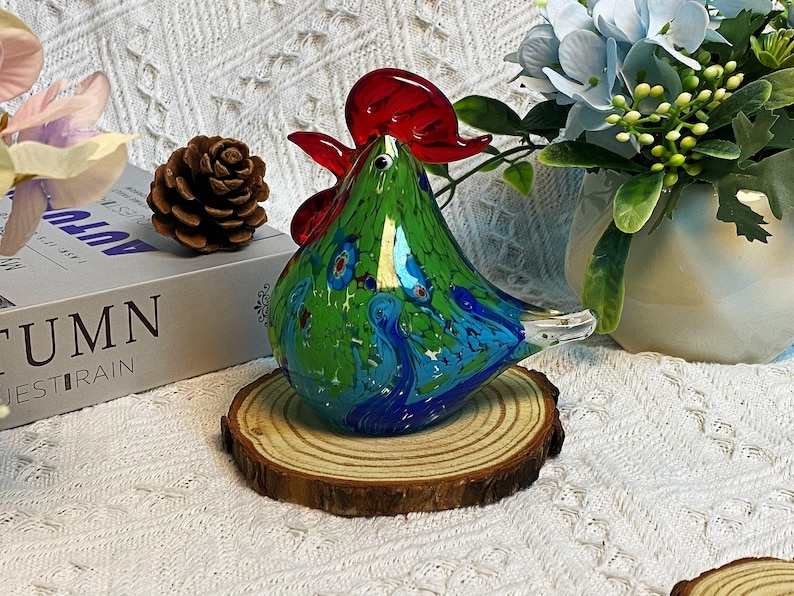 Glass Hen, Hen Statue, Glass Animals, Murano Hen Statue, Hand Blown ...
