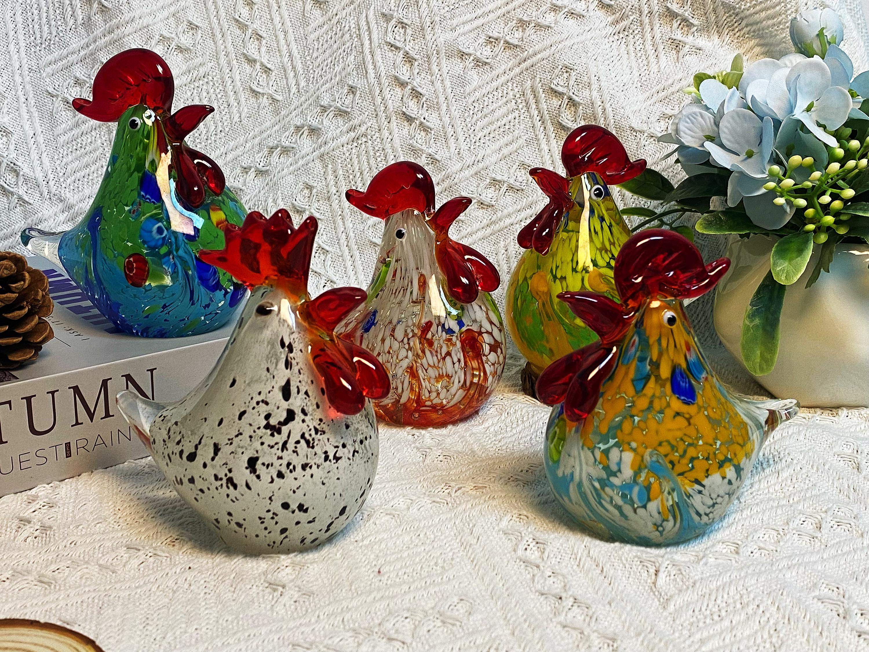 Glass Hen, Hen Statue, Glass Animals, Murano Hen Statue, Hand Blown ...