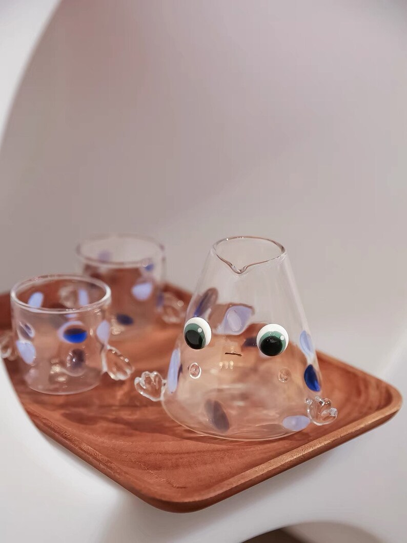Blue & Green Adorable Frog Pattern Drinkware Unique Animal Glass Cup - Etsy