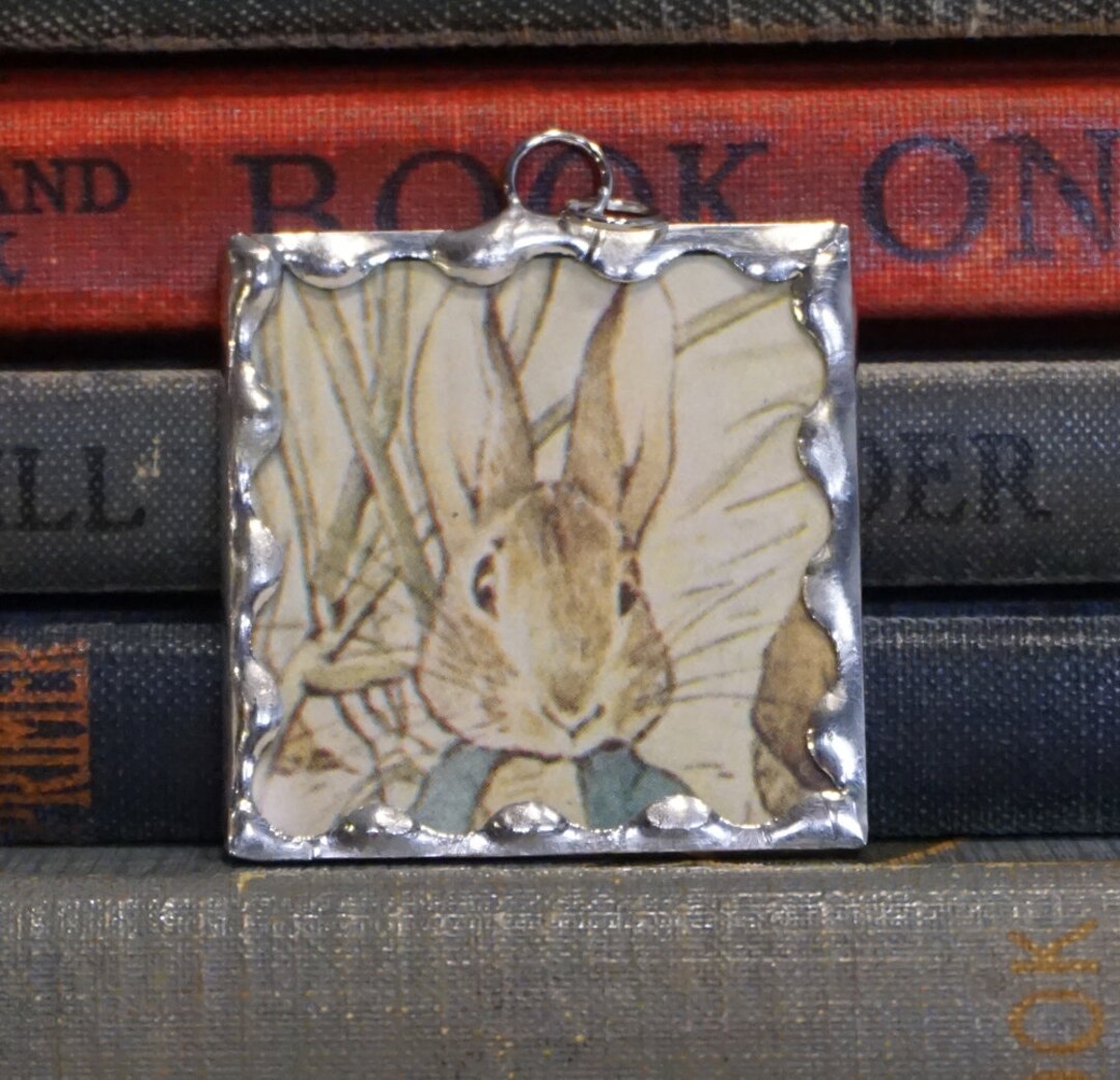 Peter Rabbit Pendant - Soldered Glass Pendant - Vintage Beatrix Potter ...
