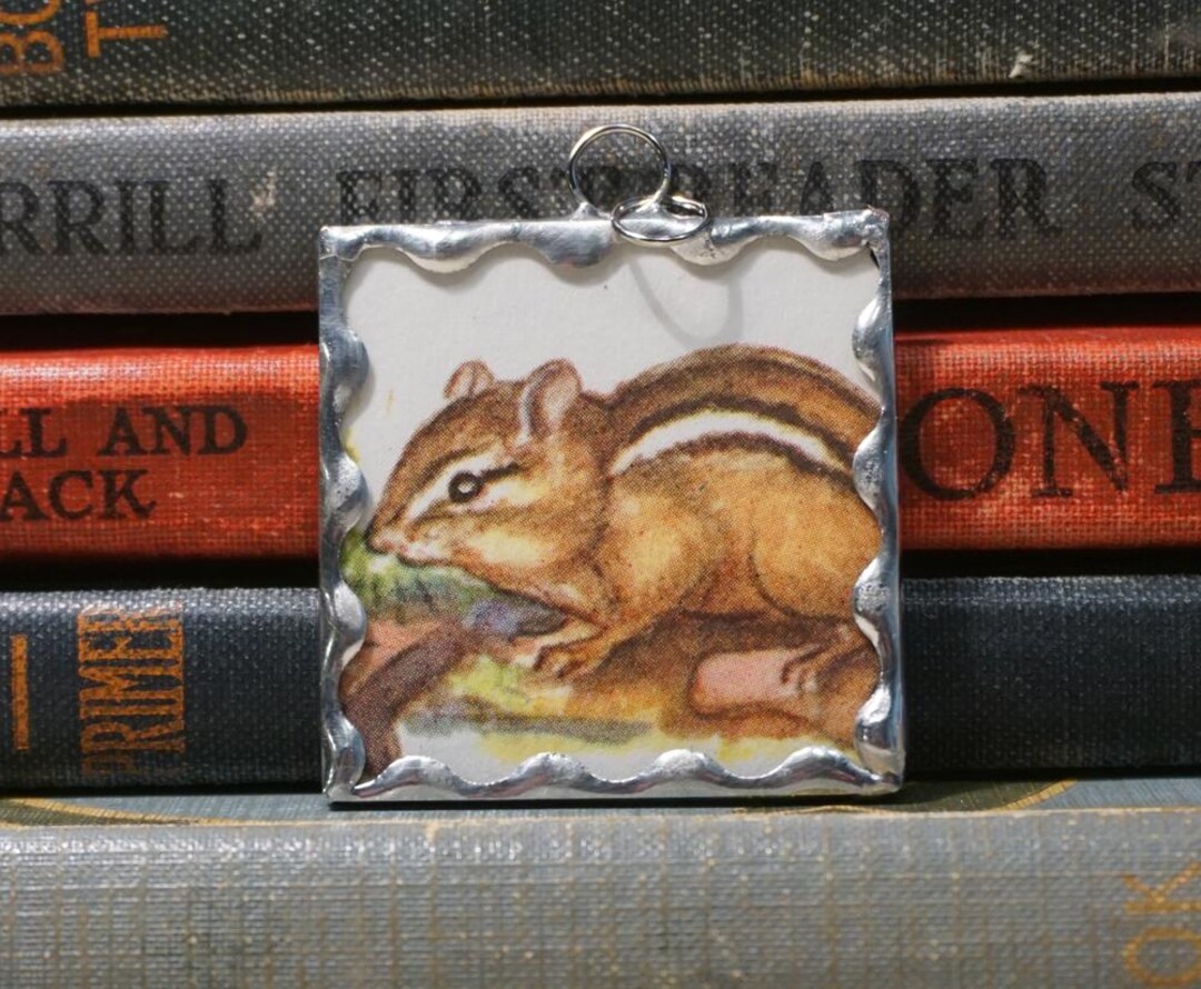 Tasha Tudor Chipmunk Pendant Chipmunk Charm Tasha Tudor Book Jewelry ...