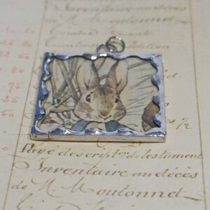 Peter Rabbit Pendant Soldered Glass Pendant Vintage Beatrix Potter Book ...