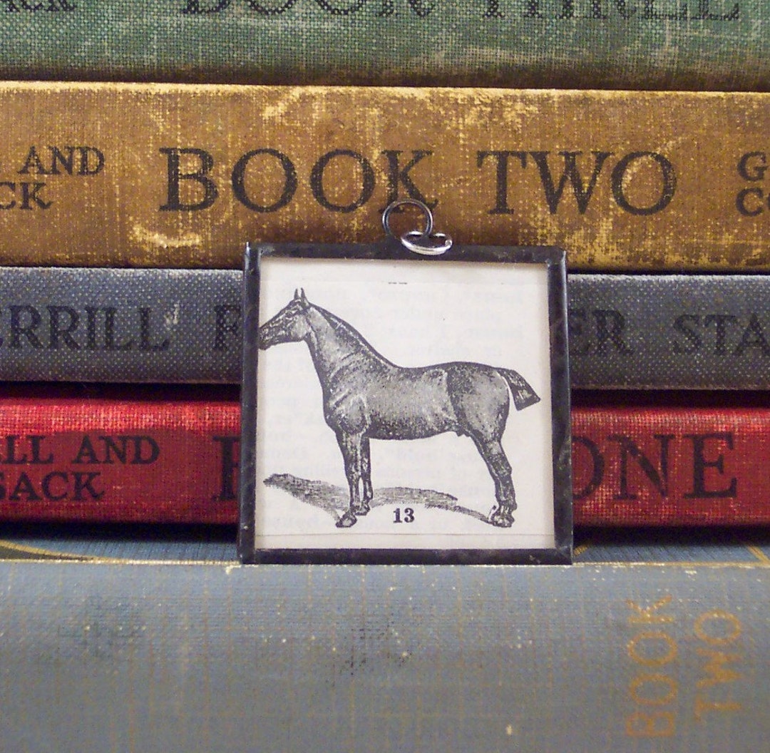 Vintage Dictionary Horse Pendant - German Coach Stallion - Handmade ...