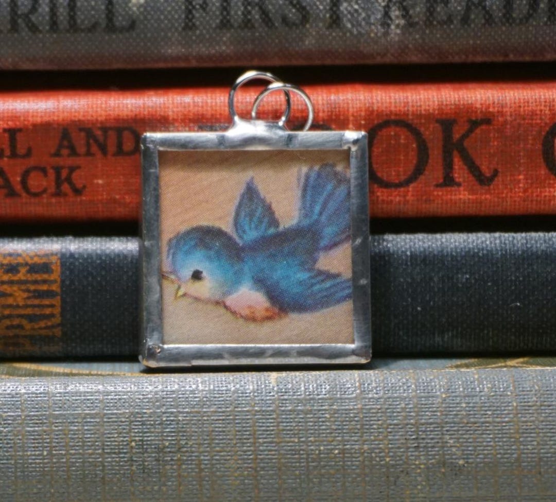 Bluebird of Happiness Pendant - Soldered Glass Pendant Made With ...