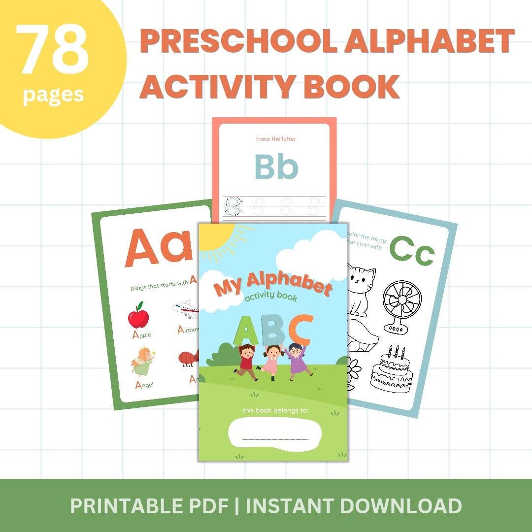 Engaging Alphabet Worksheet Set for Preschoolers Printable PDF ...