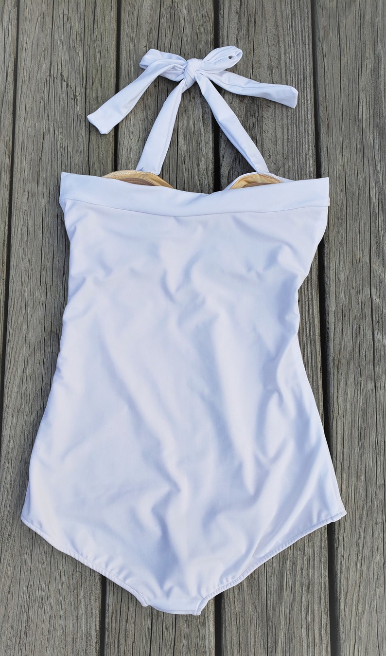 Classic Retro One Piece in Solid White - Etsy