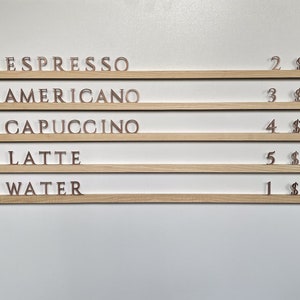 Coffee Shop Bar Sign, Wooden Letter Board, Cafe Menu Holder, Acrylic ...