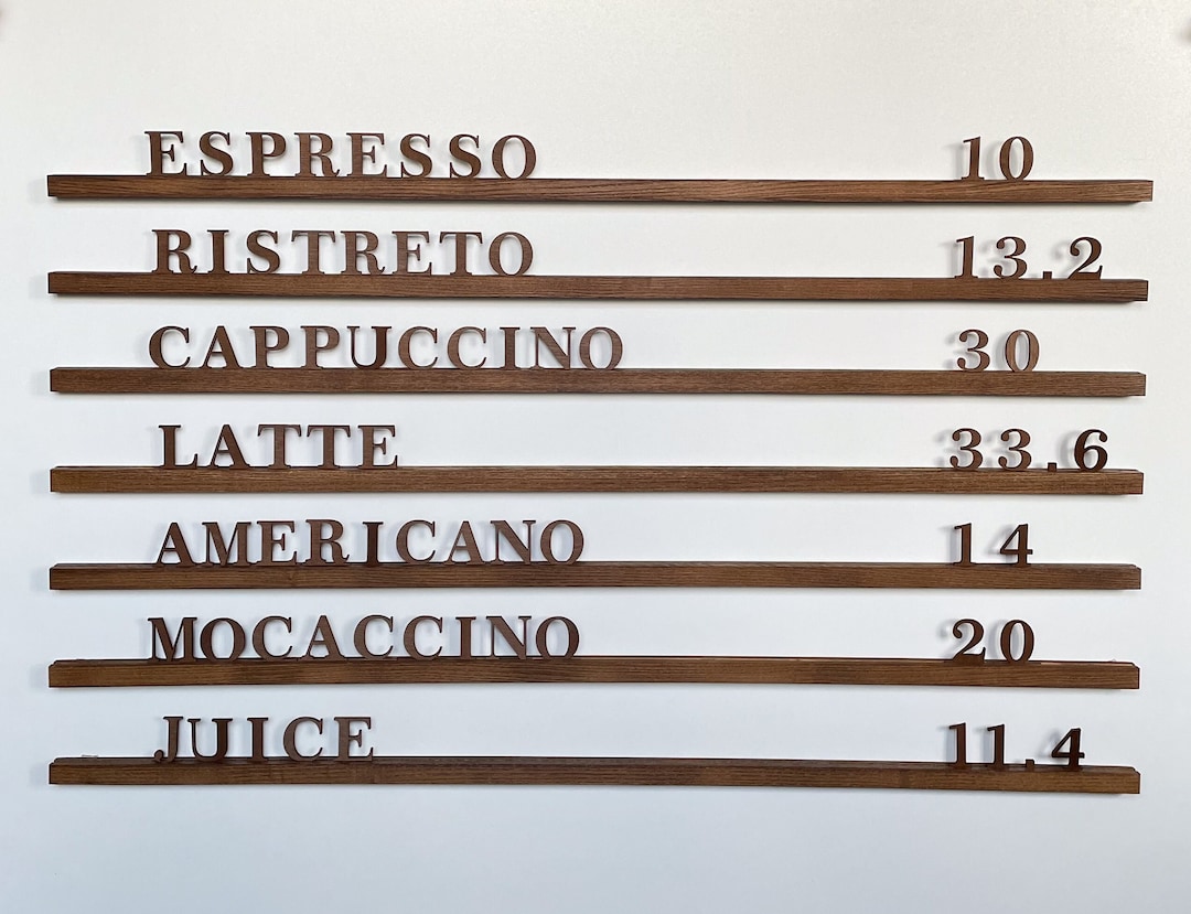 Wall Mounted Menu Rails With Changeable Letters, Wood Wall Menu Board ...