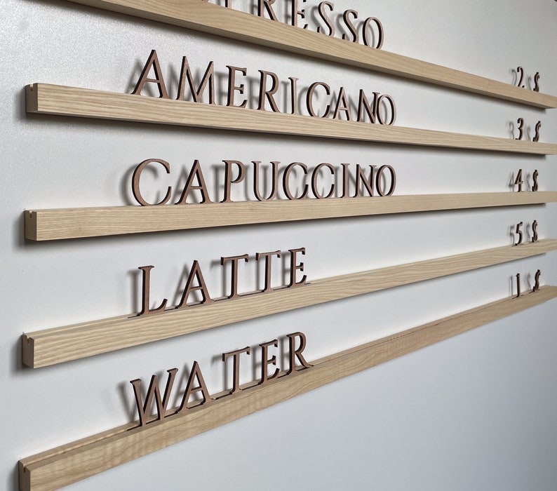 Coffee Shop Bar Sign, Wooden Letter Board, Cafe Menu Holder, Acrylic ...