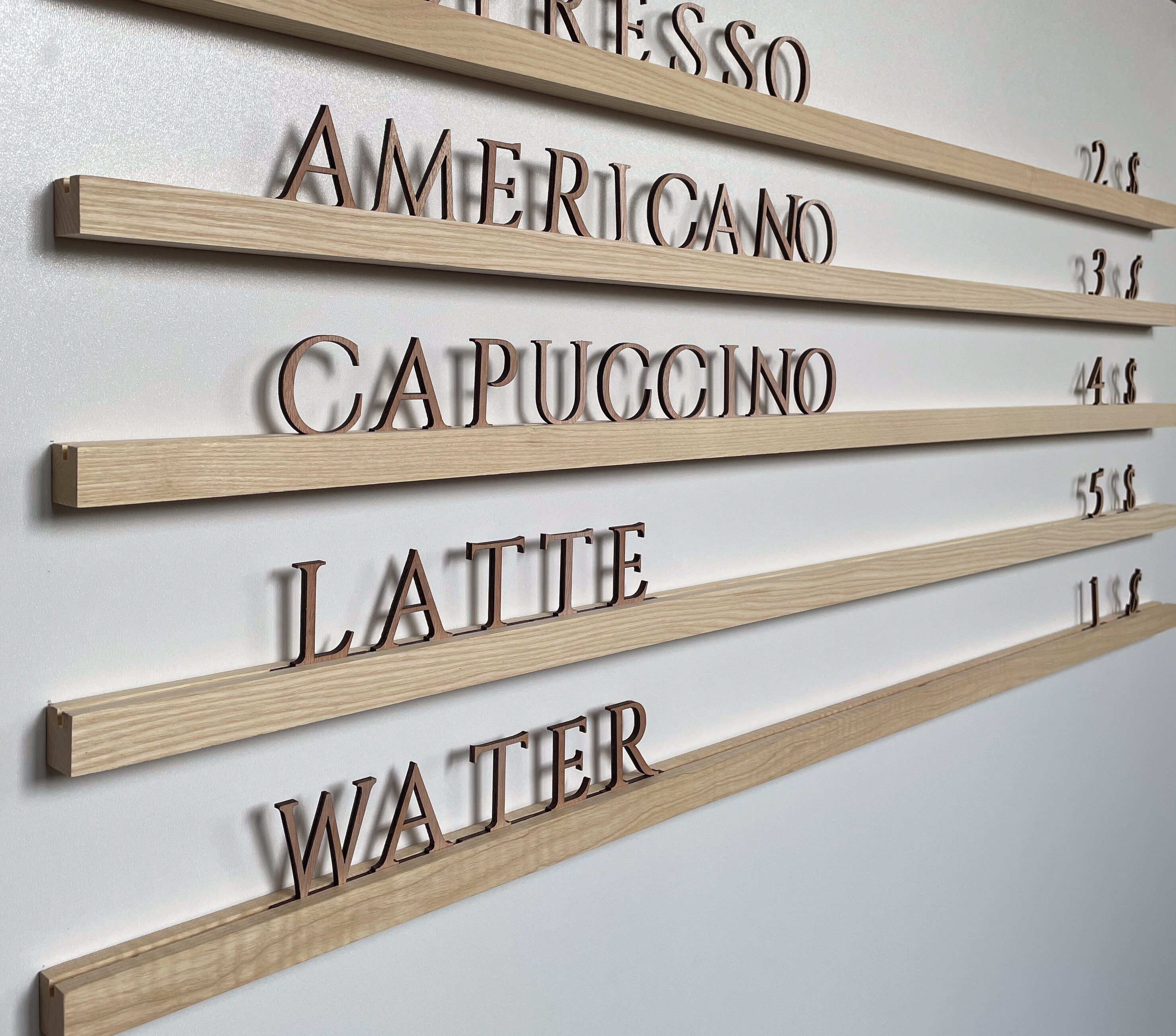 Coffee Shop Bar Sign, Wooden Letter Board, Cafe Menu Holder, Acrylic ...