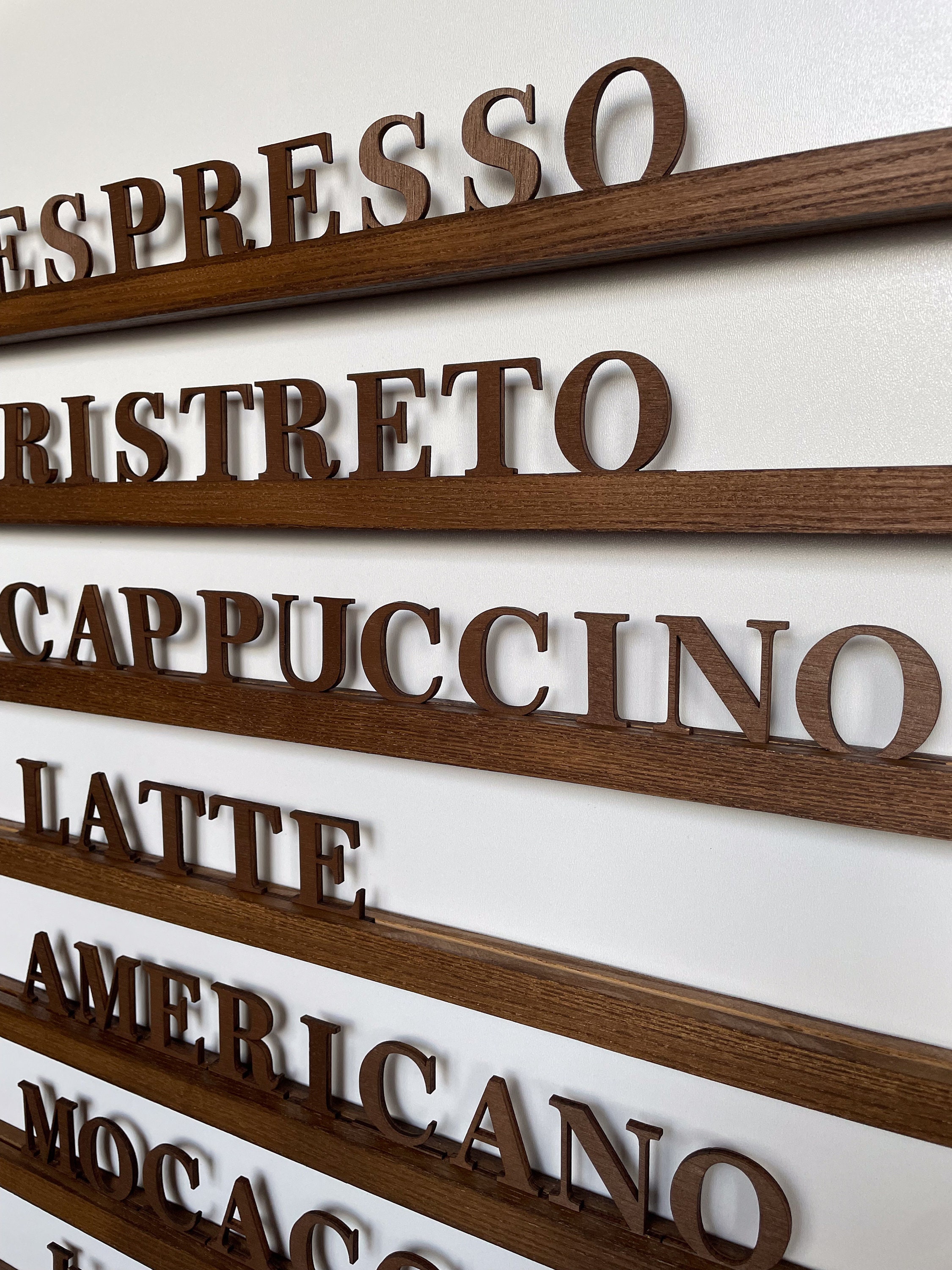 Wall Mounted Menu Rails With Changeable Letters, Wood Wall Menu Board ...