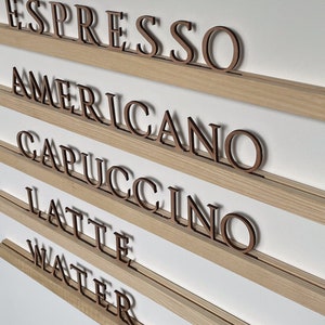 Coffee Shop Bar Sign, Wooden Letter Board, Cafe Menu Holder, Acrylic ...