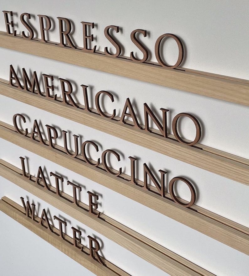 Coffee Shop Bar Sign, Wooden Letter Board, Cafe Menu Holder, Acrylic ...