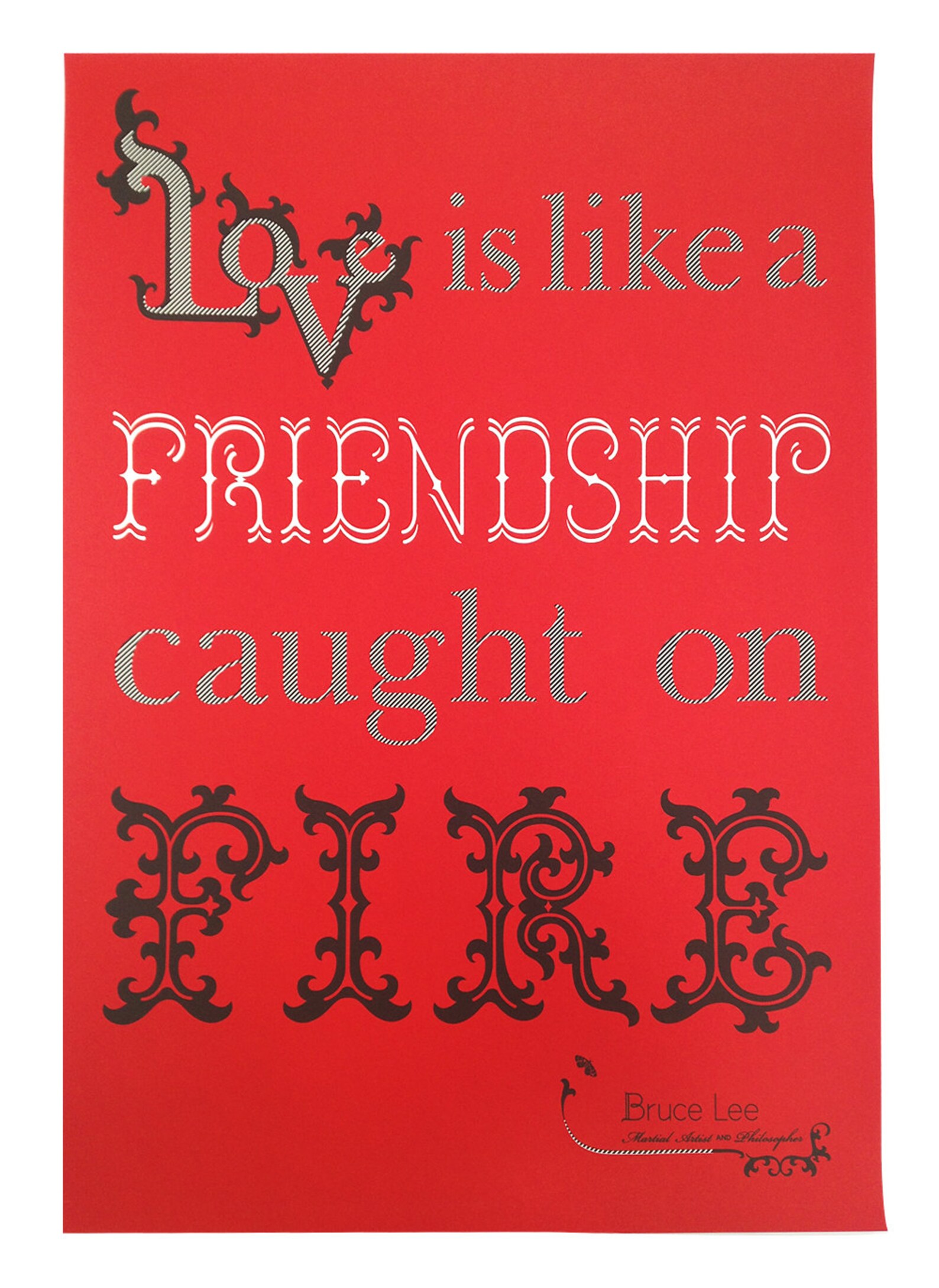 Fire Love Friendship Poster (red) - Etsy