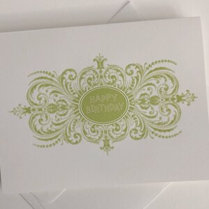 Arabesque Letterpress Birthday Card - Etsy