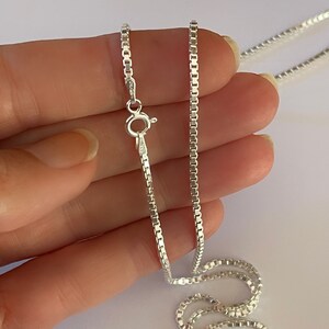 Sterling Silver Box Chain Necklace 925 Sterling Silver 2mm Width - Etsy