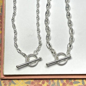 Solid 925 Silver Mariner Chain Toggle Clasp Anchor Chain Solid Link 925 ...