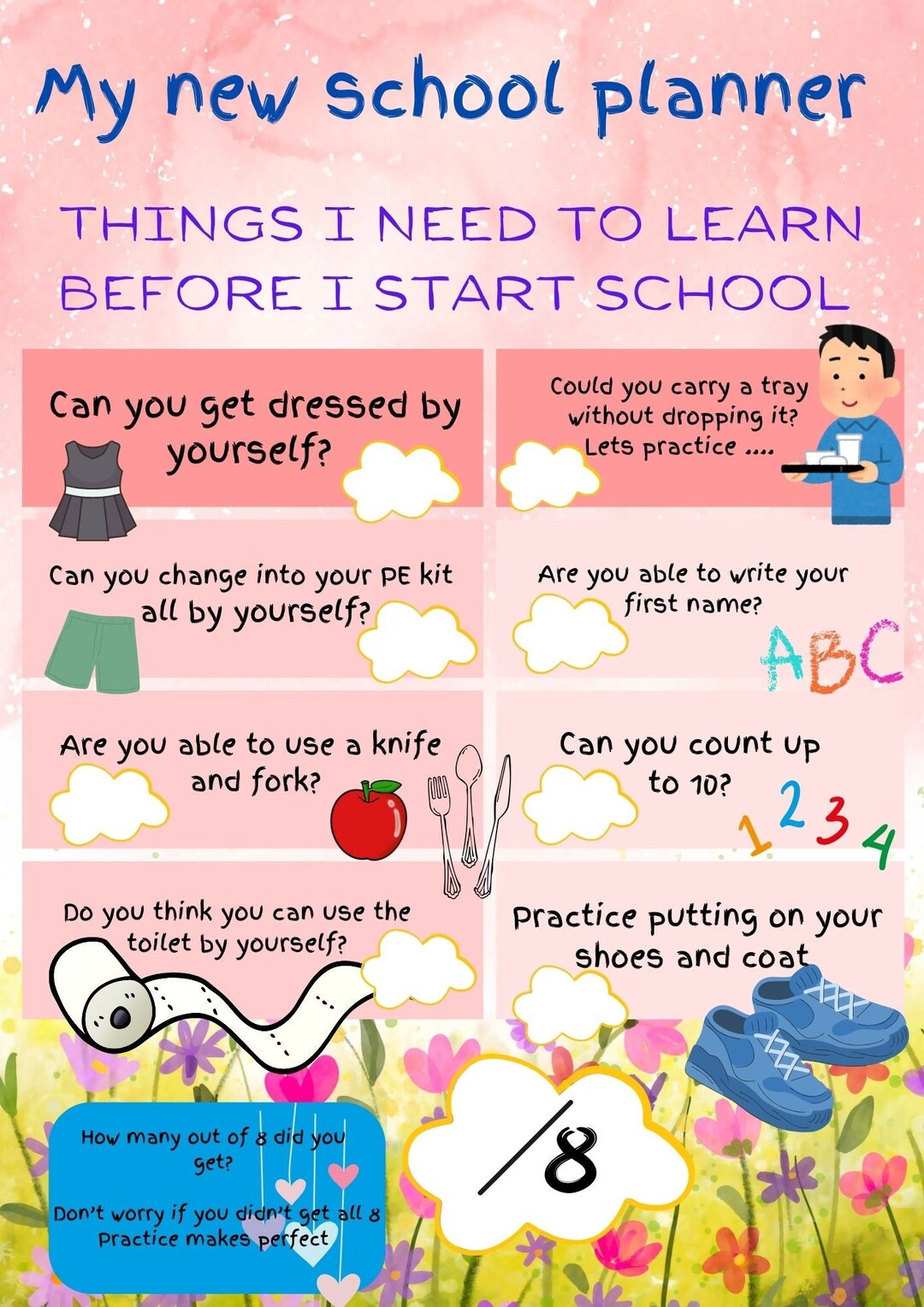 My New School Checklist What Do Kids Need to Learn Before They Start ...