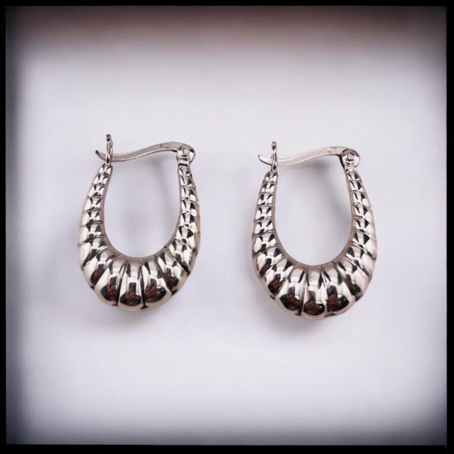 Sterling Silver Shrimp Hoop Earrings, Classic Hinge Design, Gift for ...