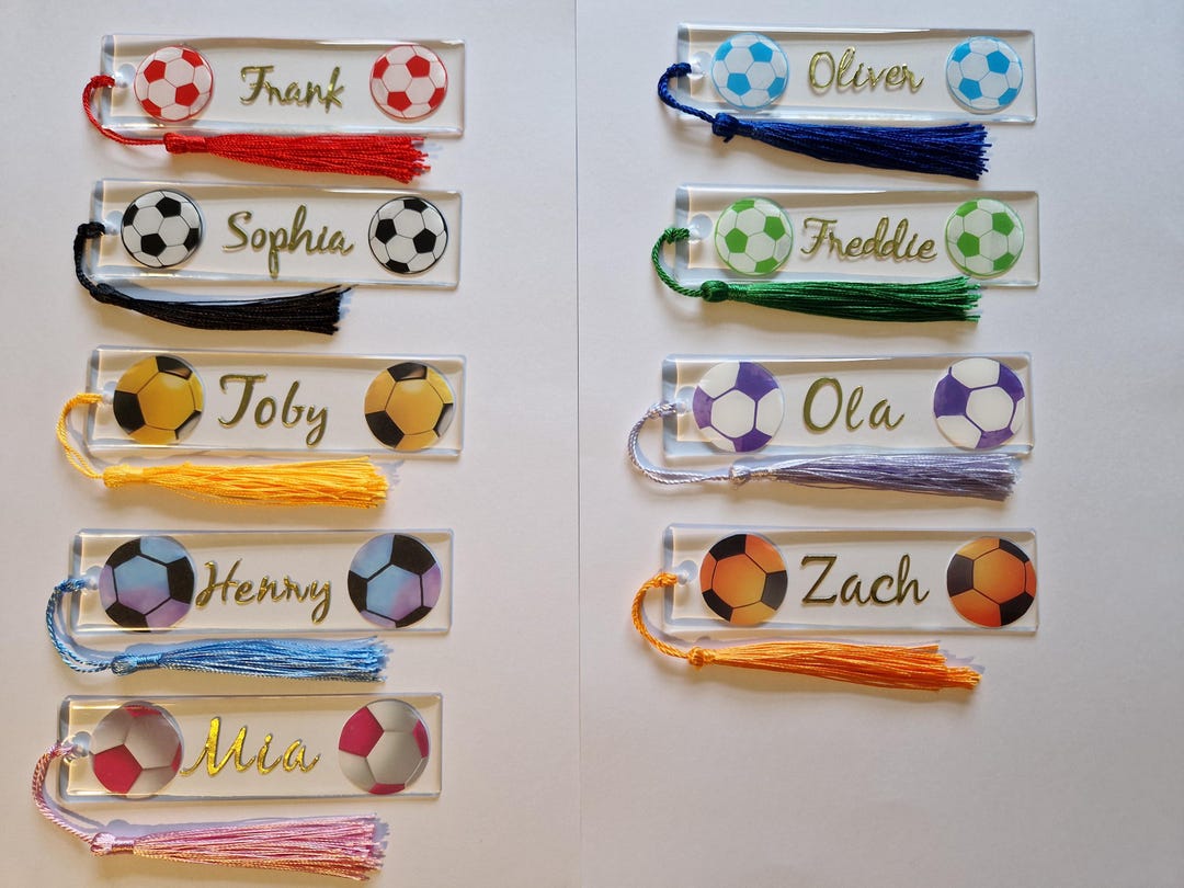 Personalised Football Handmade Bookmark - Etsy UK