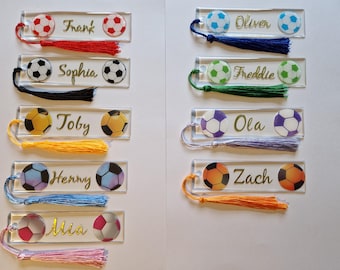 Personalised Football Team Inspired Bookmarks Any Team Colour, Name ...