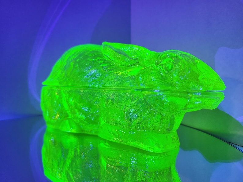 Imperial Vaseline Glass Rabbit Dish 1950's - Etsy