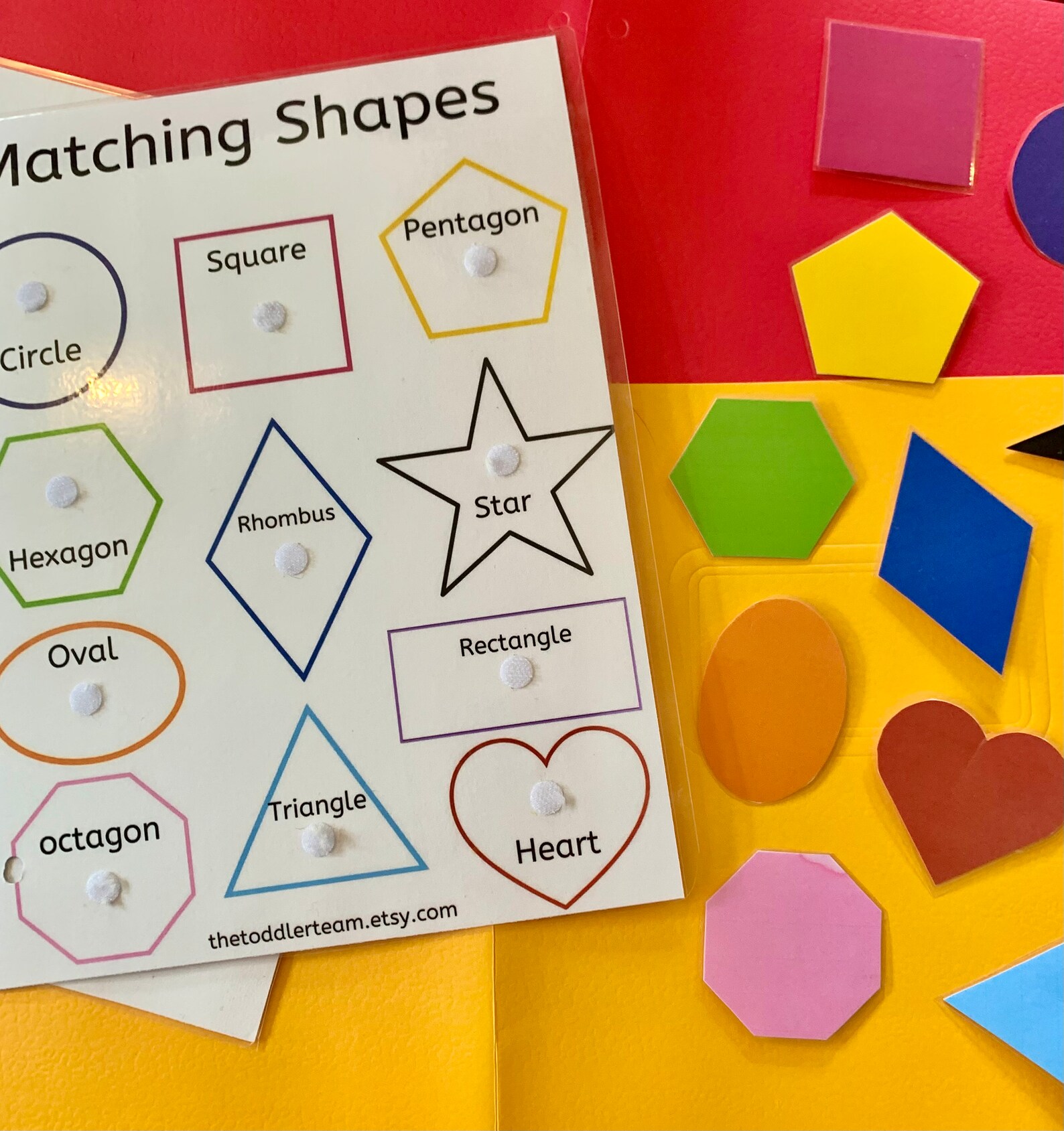 BUSY BOOK, Matching Shapes Activity for Toddlers - Etsy