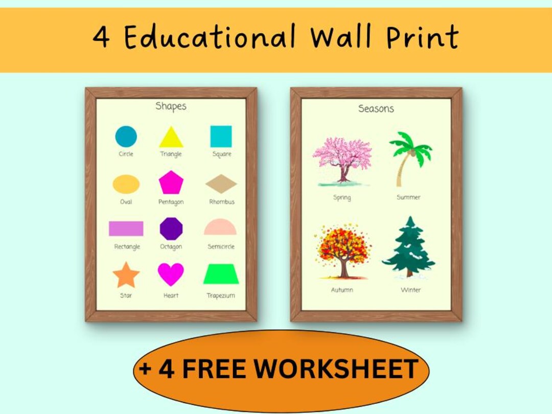 Educational Posters Printable Wall Art Children Homeschool Learning ...