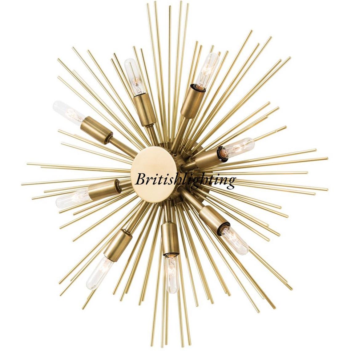 Brass Modern Design Sun Wall Lighting, Art Deco Handmade Wall Lamp ...