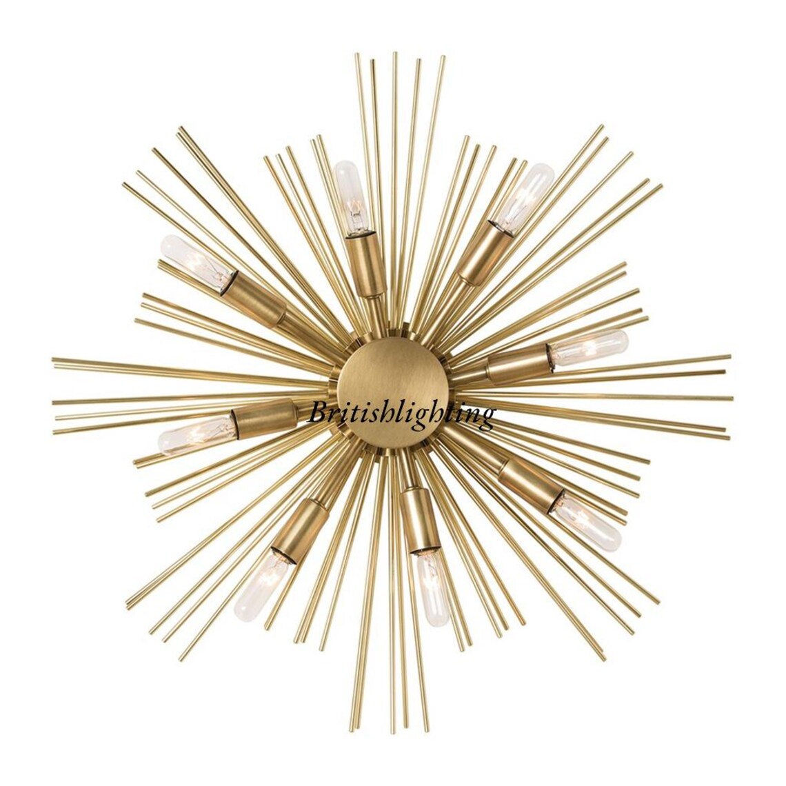 Brass Modern Design Sun Wall Lighting, Art Deco Handmade Wall Lamp ...