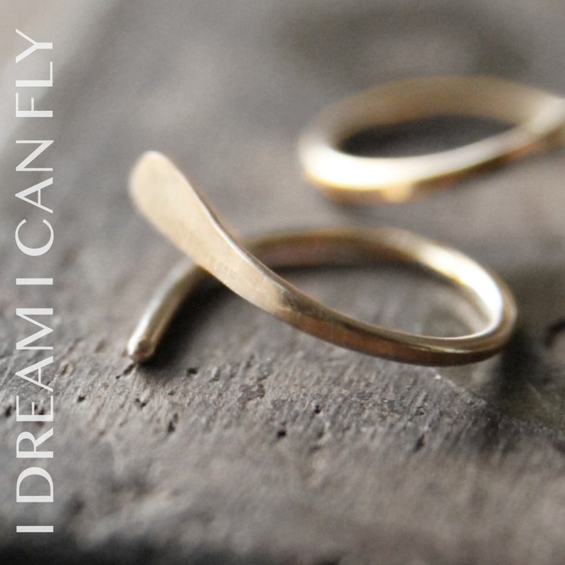 24k Gold Open Hoop Earring / Cartilage Hoop for the Right Ear - Etsy
