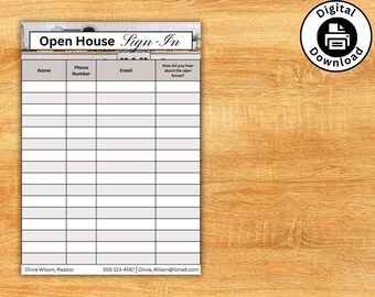 Open House Sign-in Sheet - Etsy
