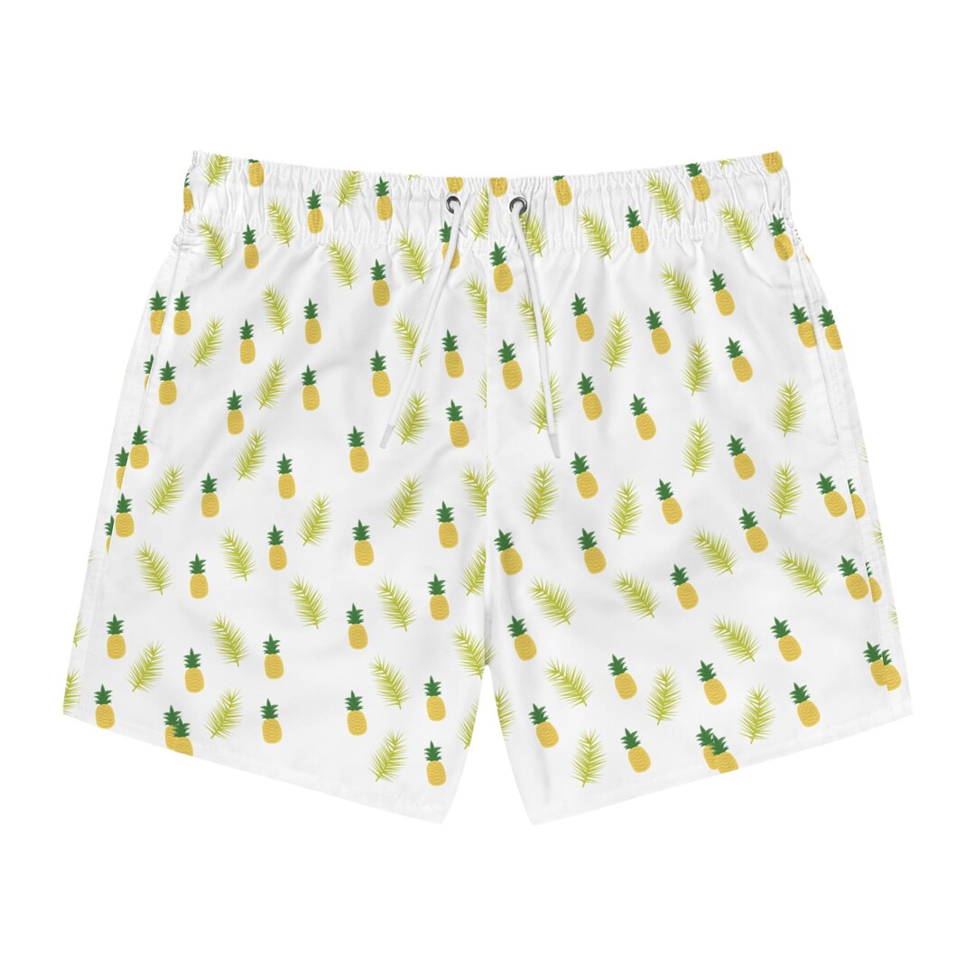Tropical Pineapple Swim Trunks, Fun Beach Shorts, Summer Swimwear ...