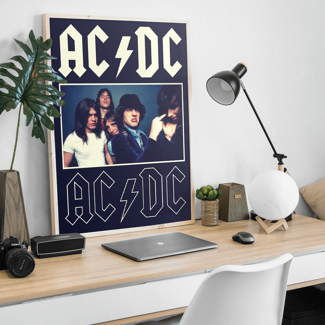 AC/DC Band Poster Angus Young Print Rock & Roll Music Gift Wall Art ...