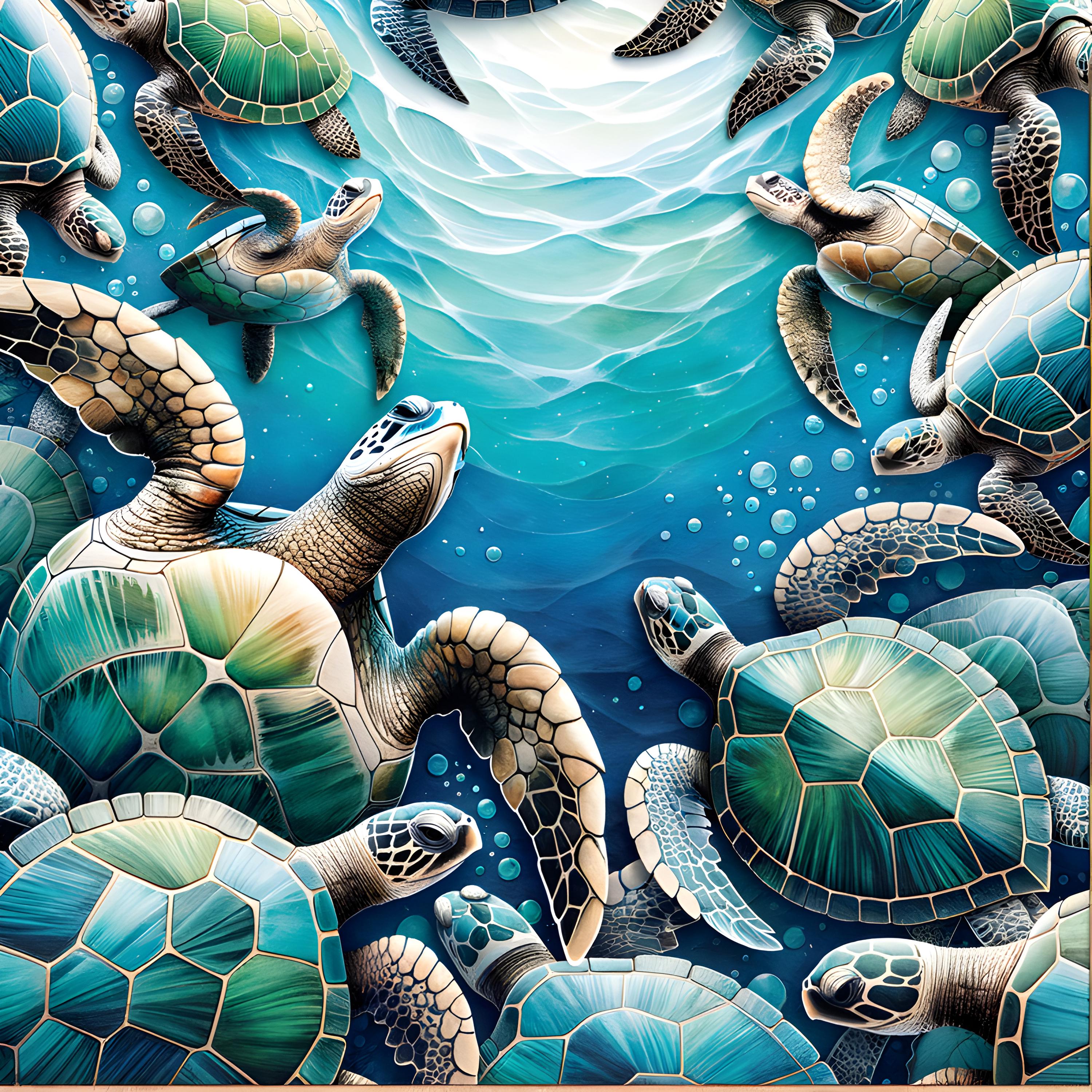 Sea Turtles 02 - Digital Download - Backgrounds - 300 Dpi - Size ...