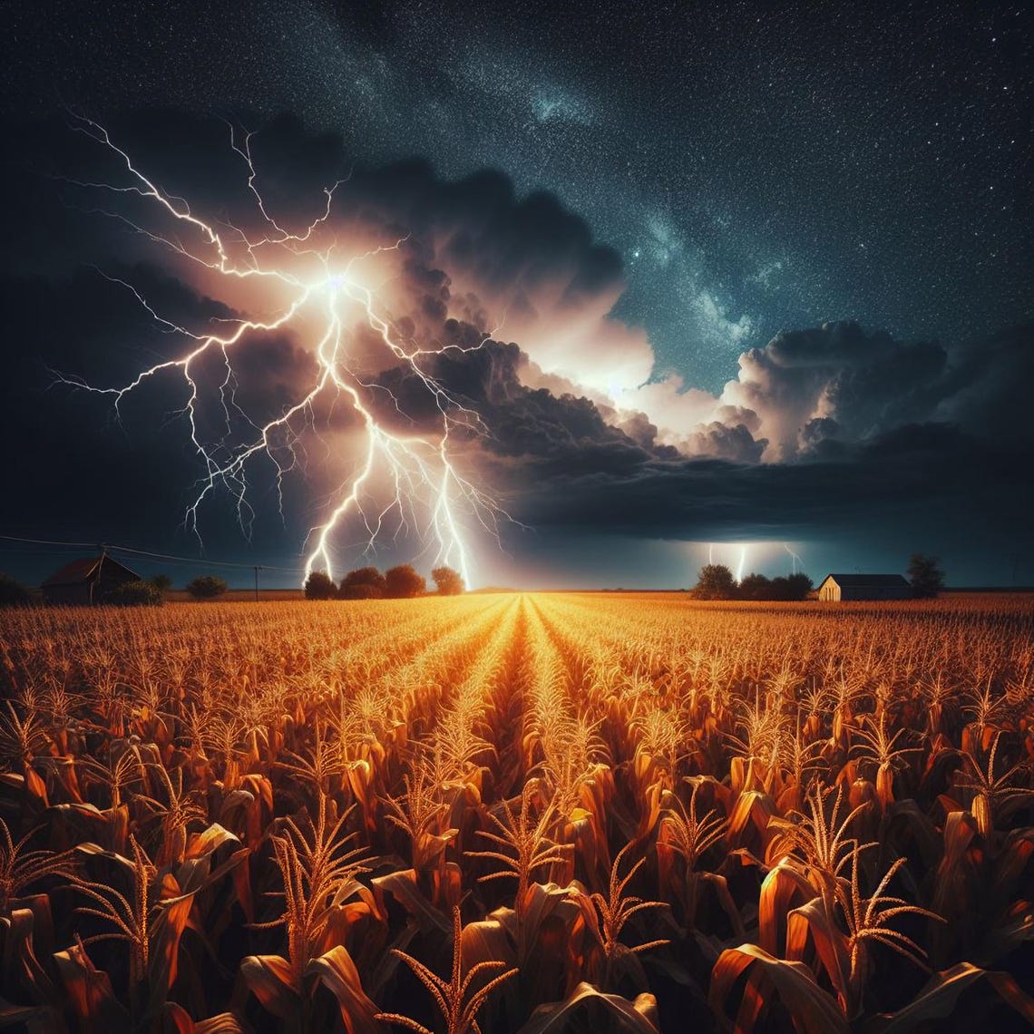 Lightning Strikes Over Corn Field - Digital Download - Landscapes ...